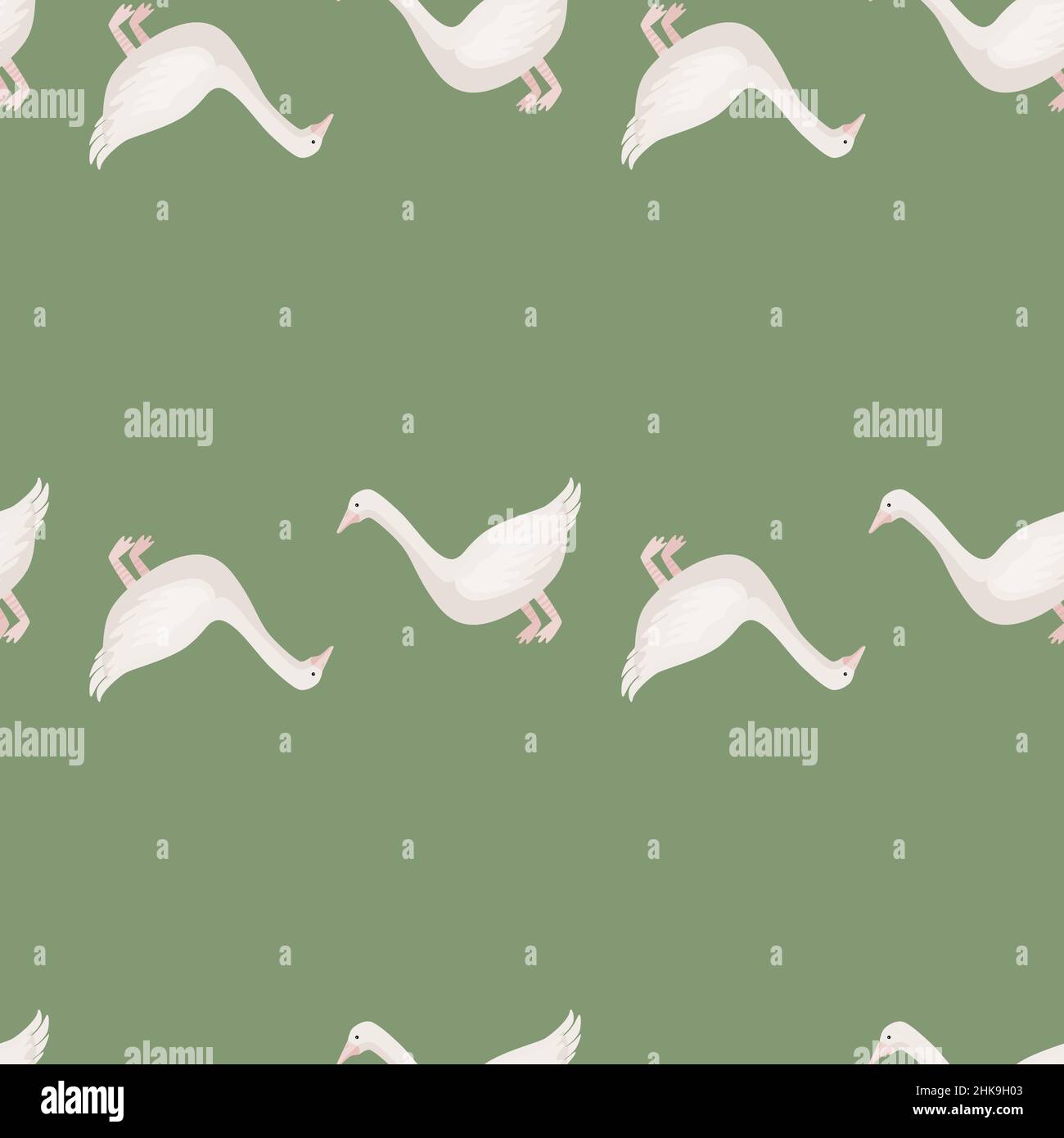 Seamless pattern of goose. Domestic animals on colorful background ...