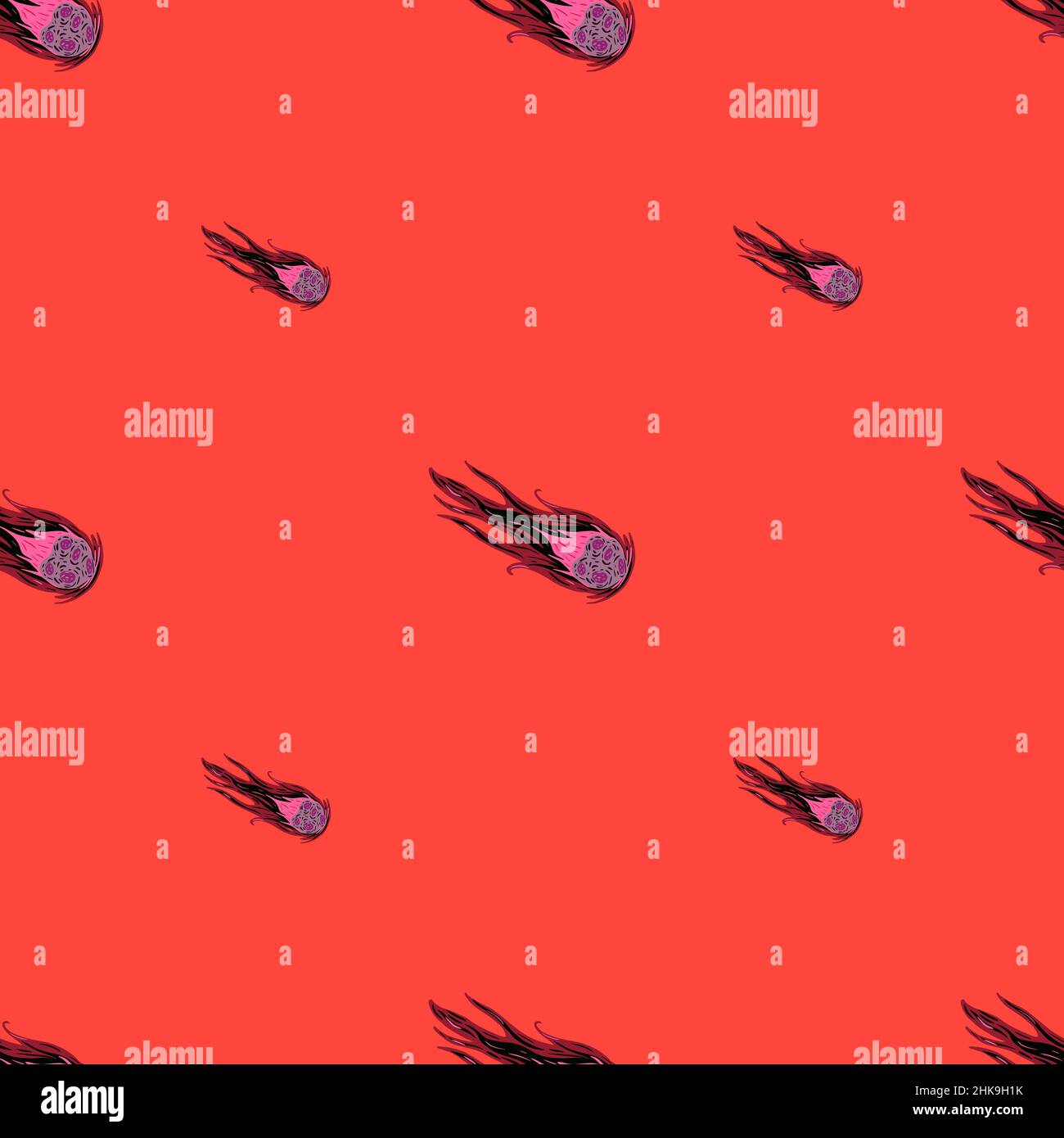 Comet fly seamless pattern. Design meteorite rain . Repeated texture in ...