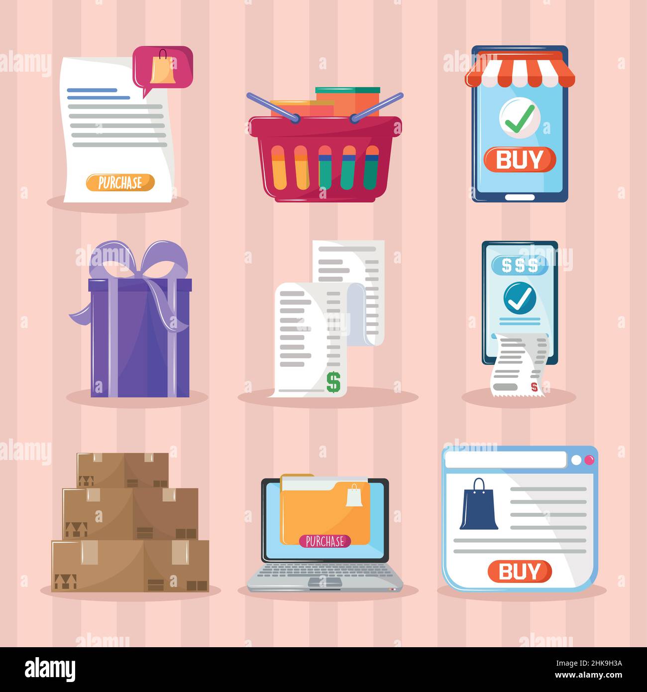 online purchase icons Stock Vector Image & Art - Alamy