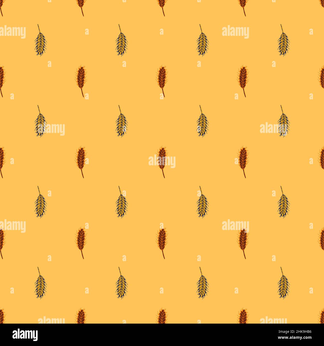 Wheat seamless pattern. Cereal crop sketch. Repeated texture in doodle ...