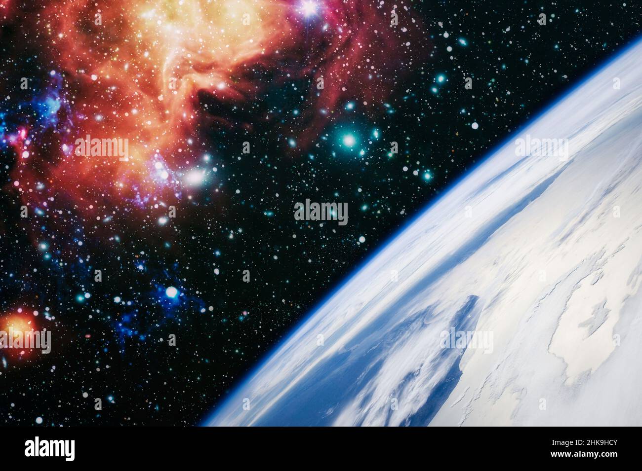 Fantasy composition of the planet Earth and his natural satellite, in ...