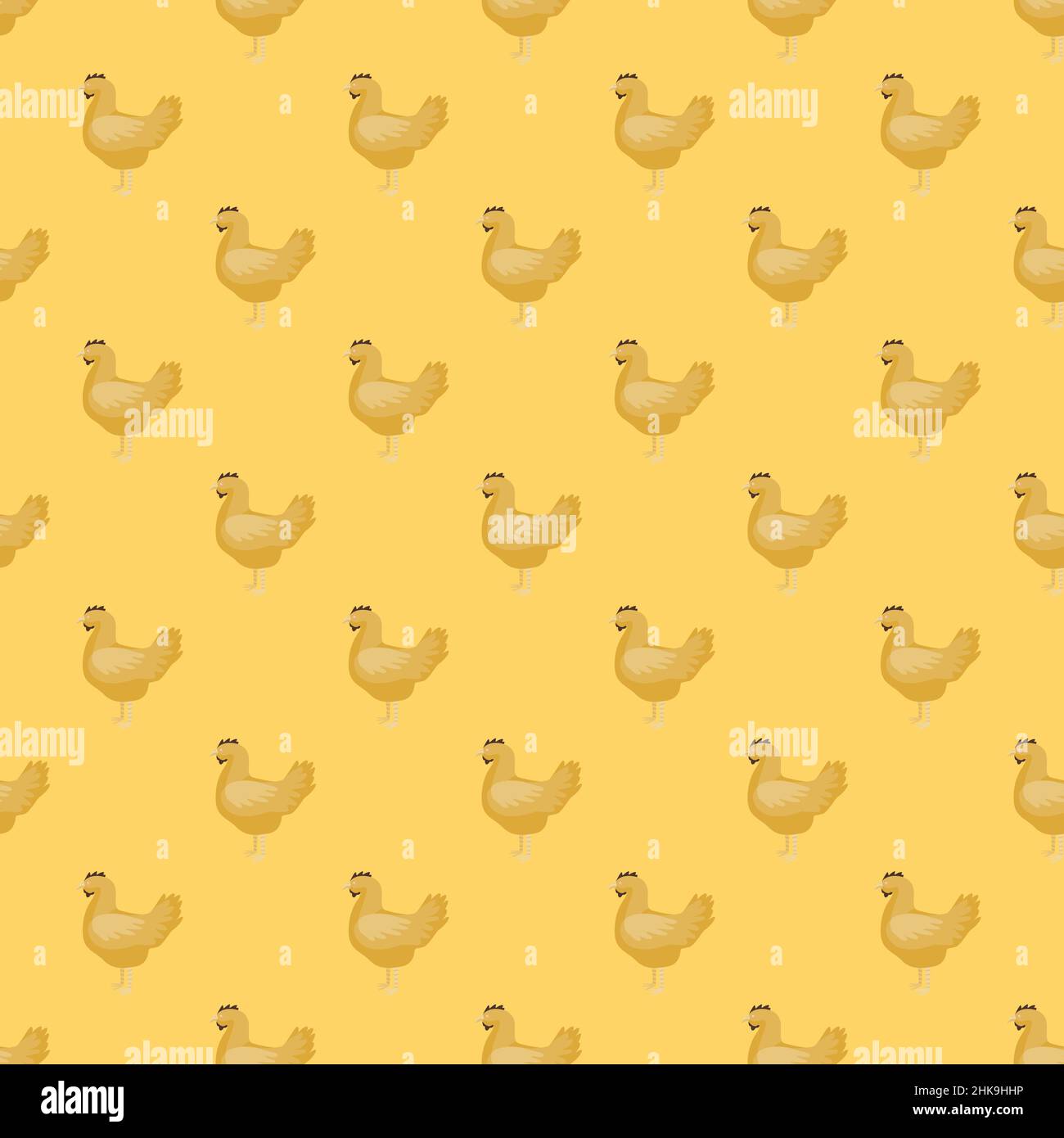 Seamless pattern of hen. Domestic animals on colorful background ...