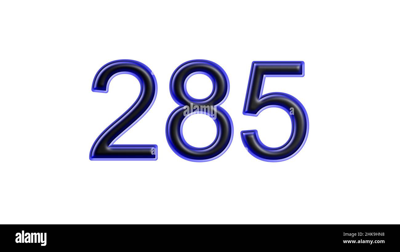 blue 285 number 3d effect white background Stock Photo - Alamy