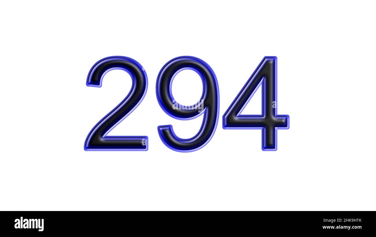 blue 294 number 3d effect white background Stock Photo - Alamy