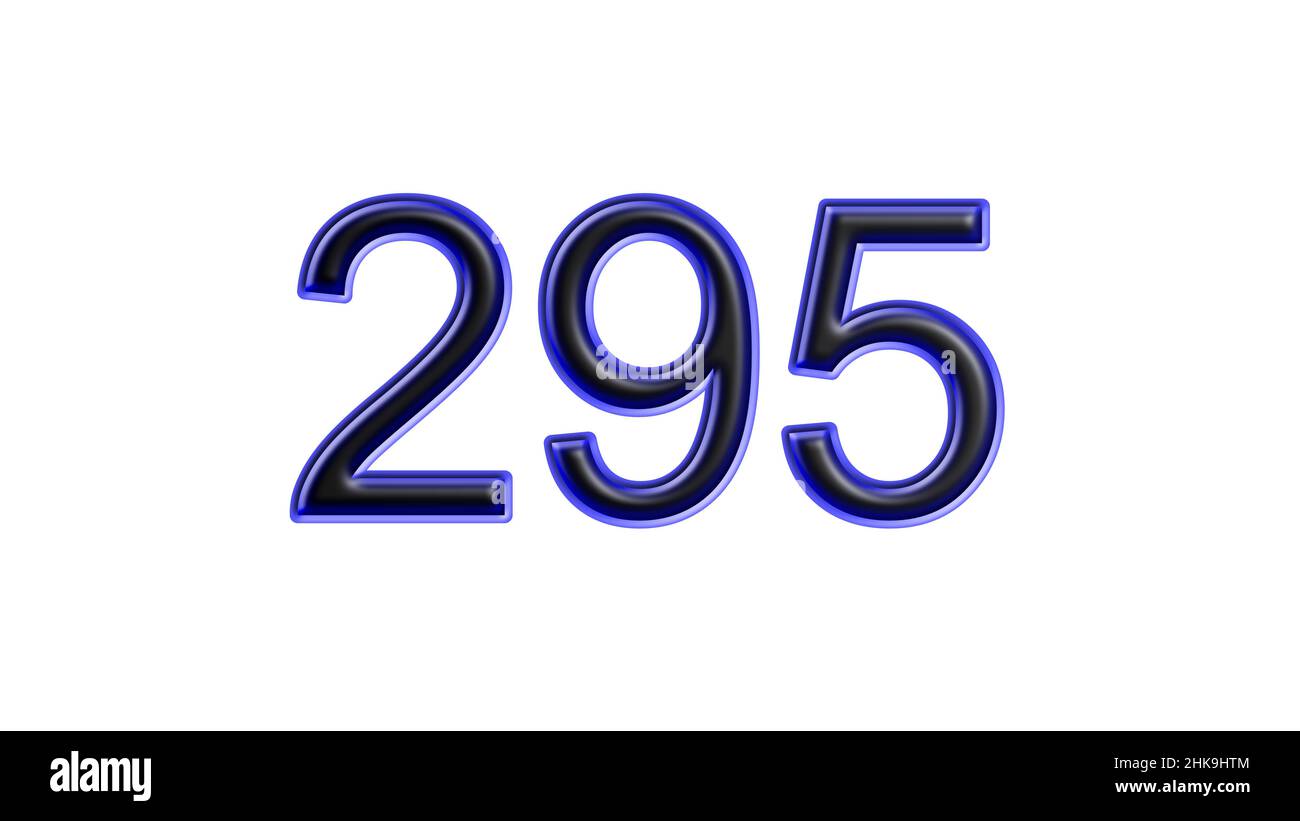 blue 295 number 3d effect white background Stock Photo - Alamy