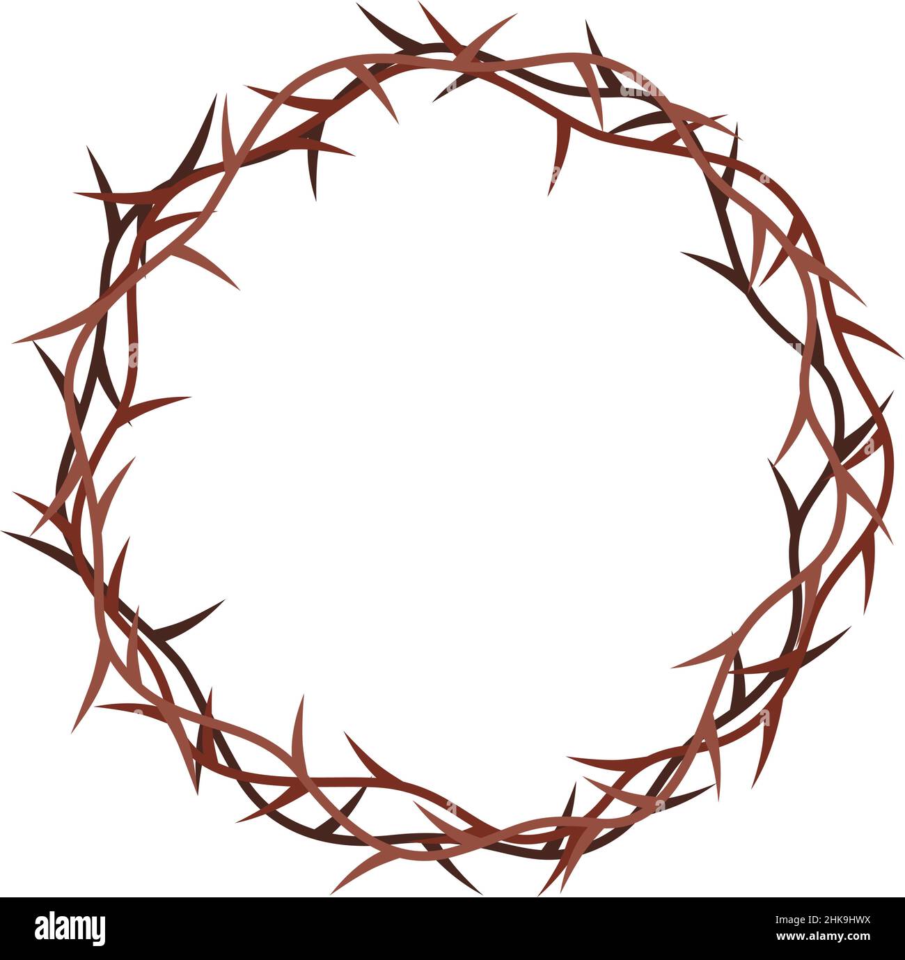 Crown of thorns isolated on white background. Religious symbols in flat ...