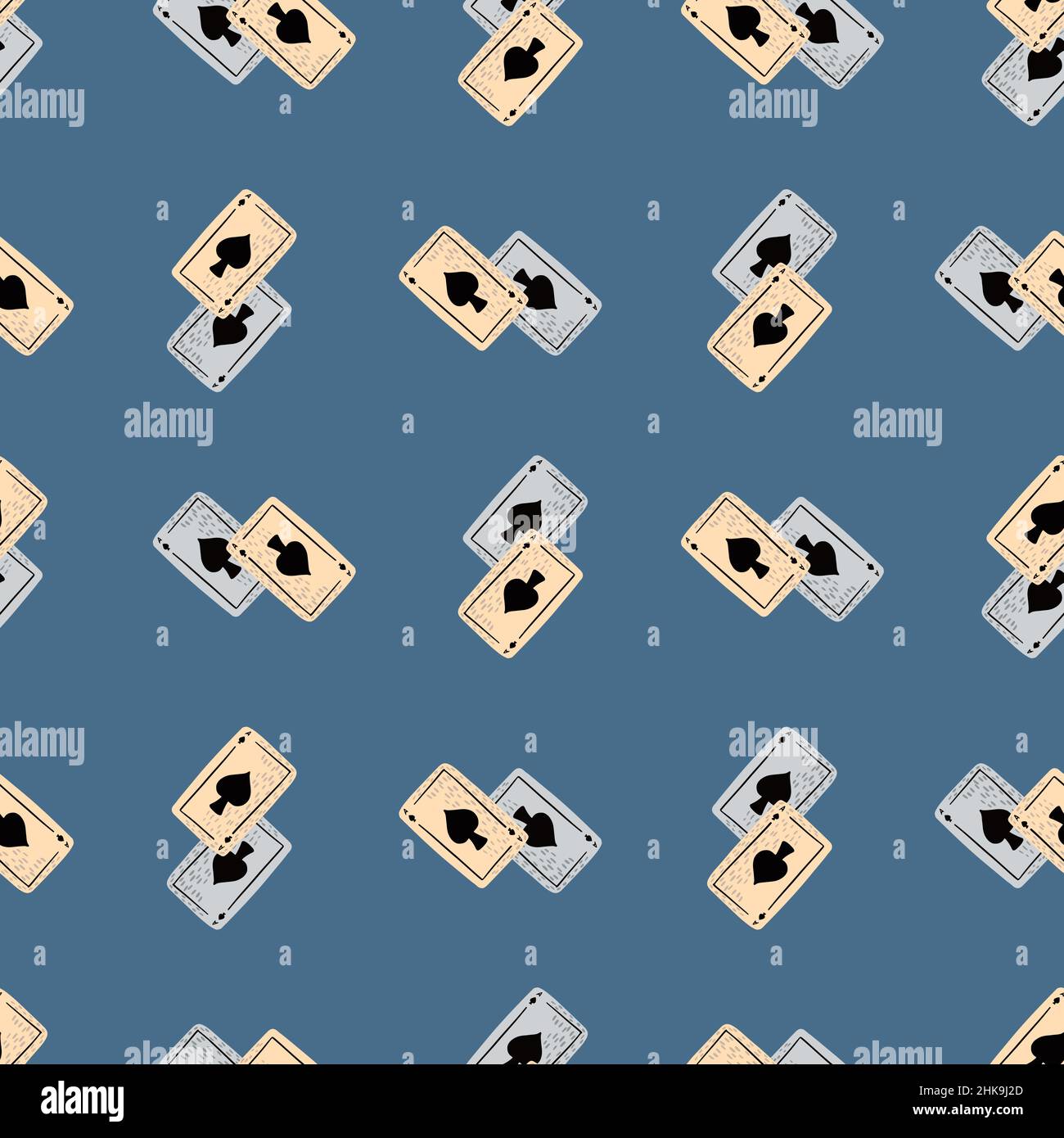 Game cards spades seamless pattern. Design gambling. Repeated texture ...