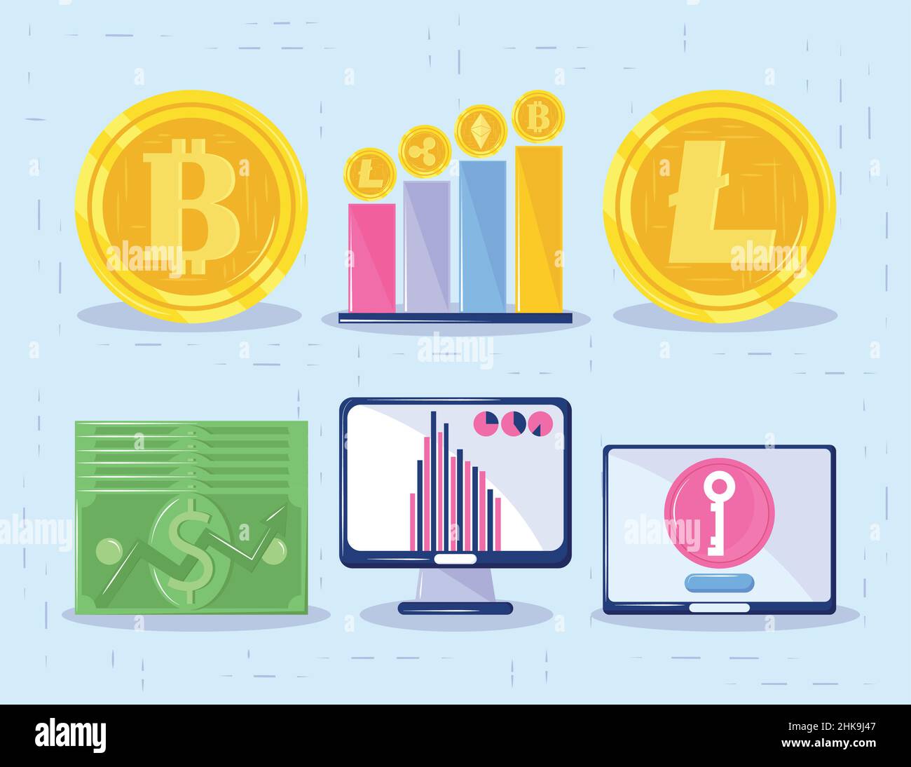 set of cryptocurrency Stock Vector Image & Art - Alamy