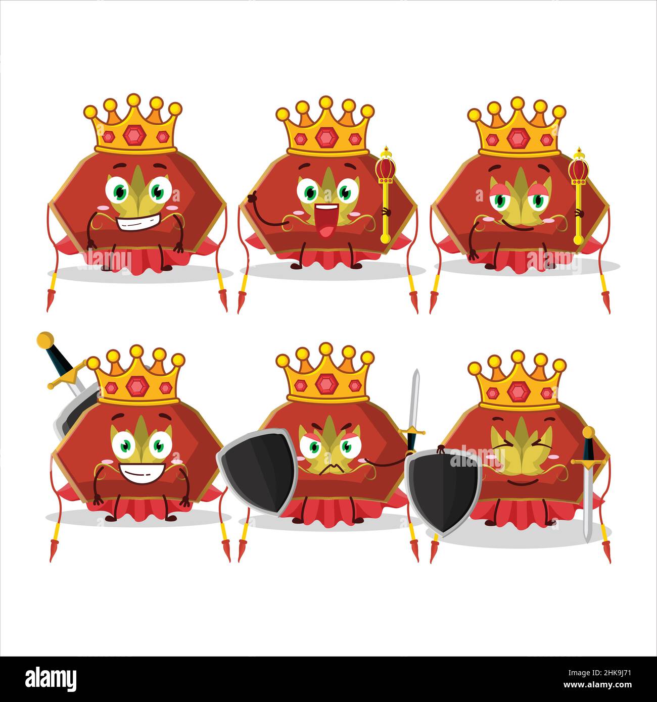 A Charismatic King red chinese woman hat cartoon character wearing a ...