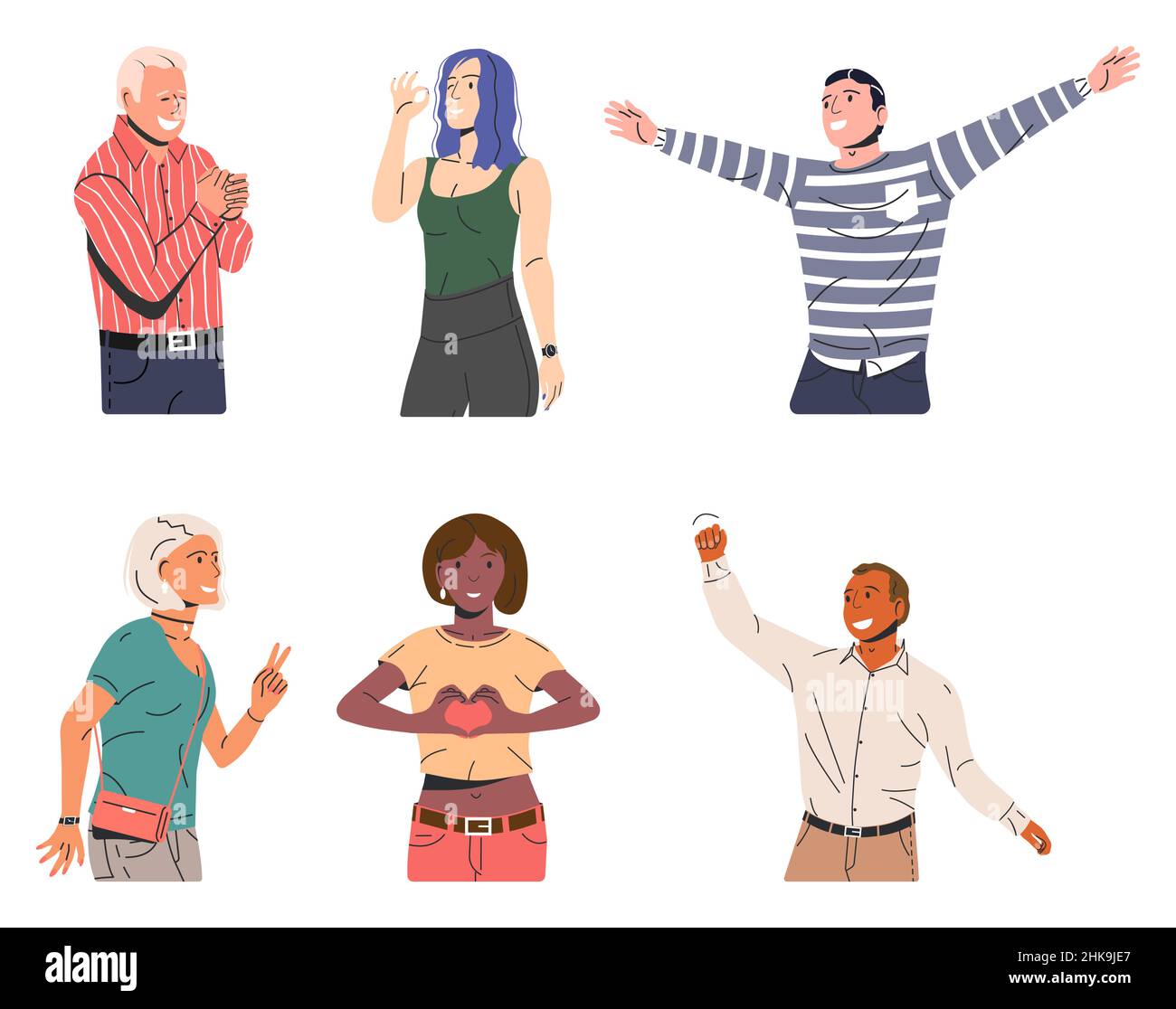 Various People Showing Positive Gestures Stock Vector Image & Art - Alamy
