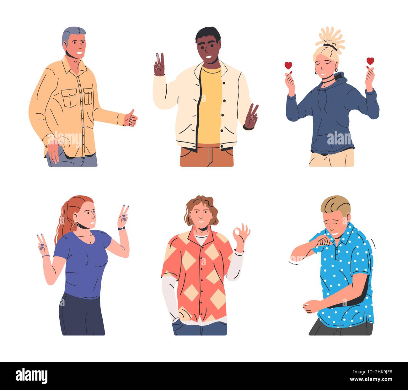 Various People Showing Positive Gestures Stock Vector Image & Art - Alamy