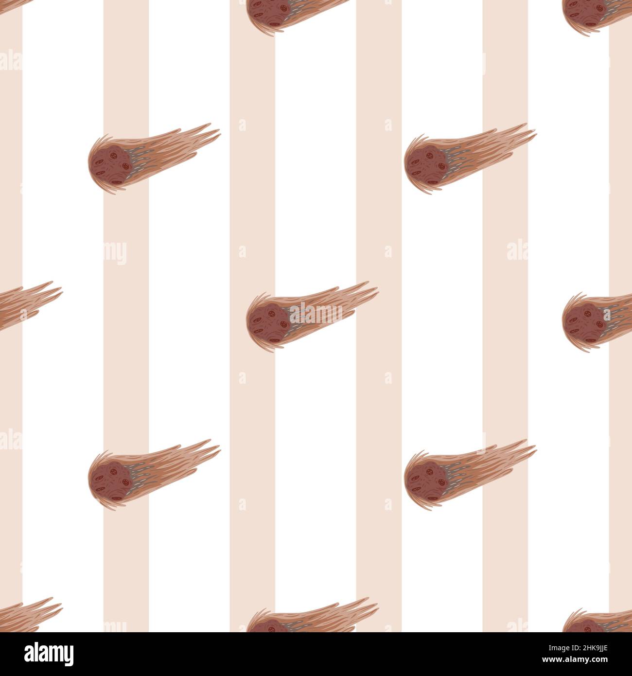 Meteor shower seamless pattern. Hand drawn comets fly background ...