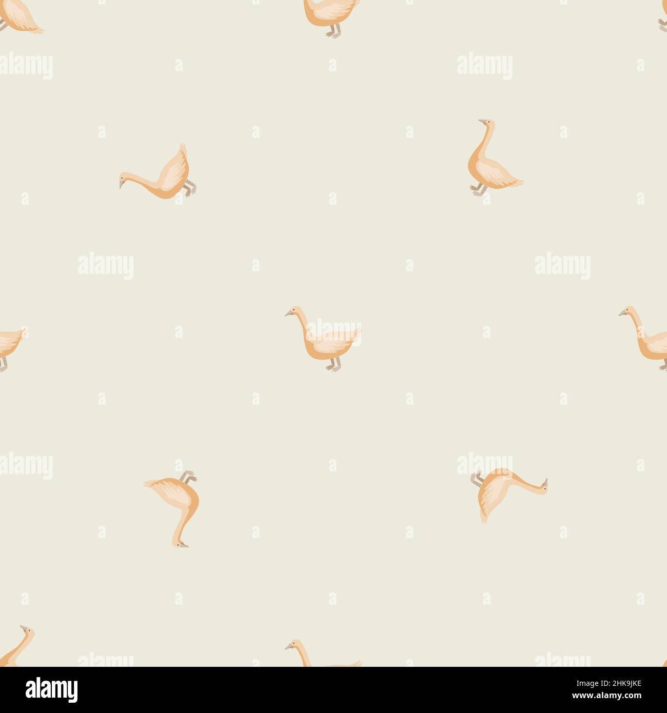 Seamless pattern of goose. Domestic animals on colorful background ...