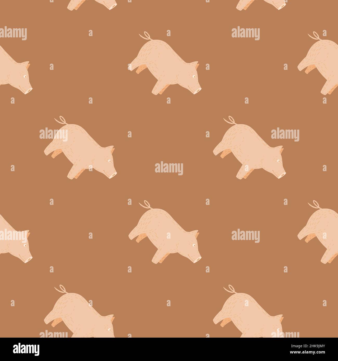 Cute pigs seamless pattern. Background of livestock animals . Repeated ...