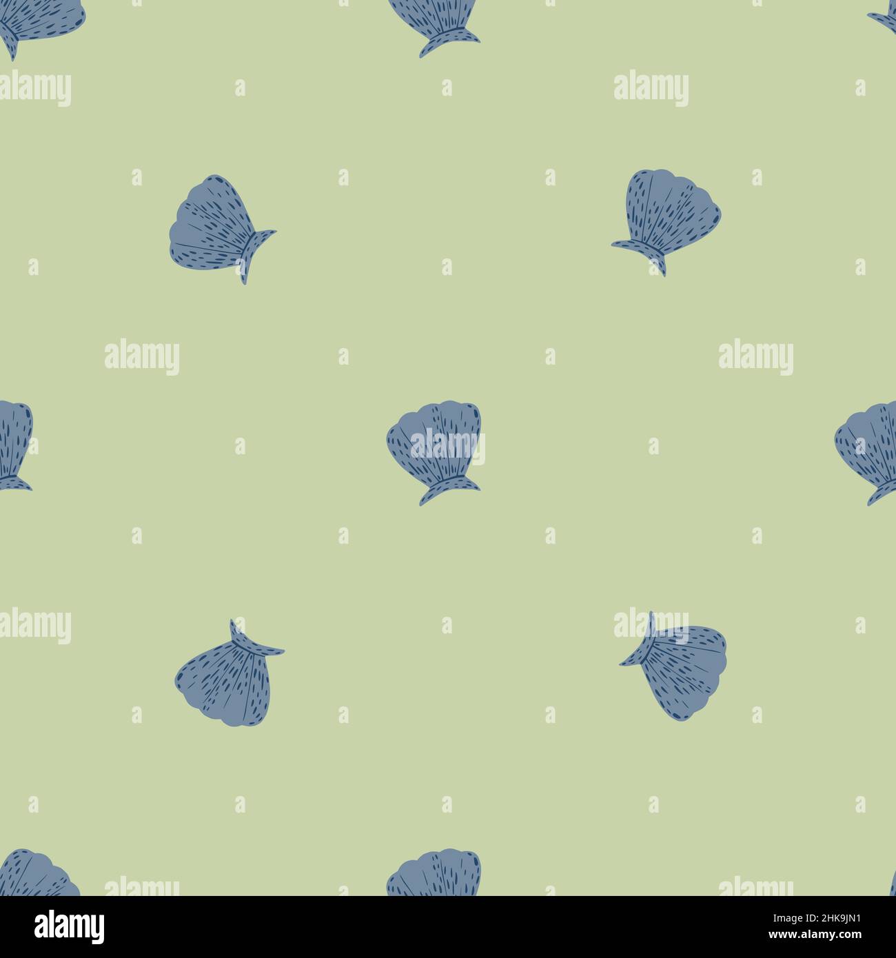 Seashells seamless pattern. Cute conch in doodle style. Beautiful ...