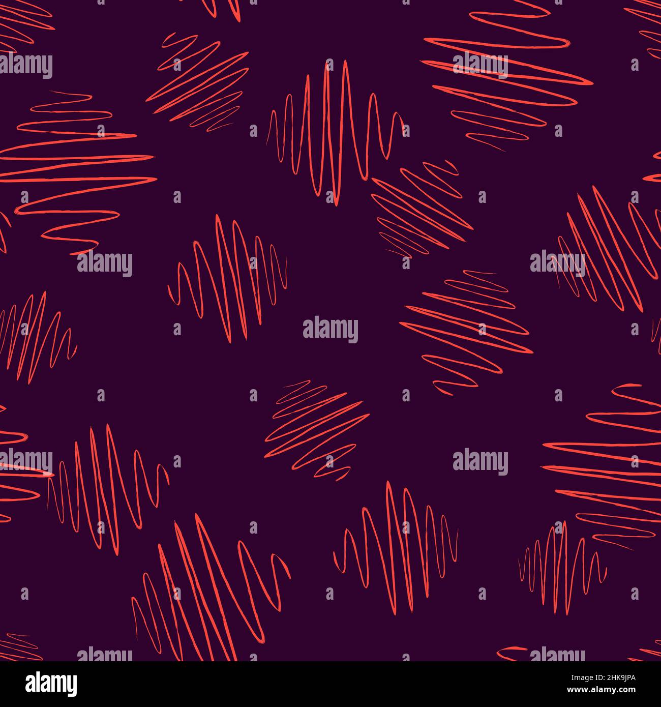 Soundwave seamless pattern. Curve waves background. Repeated texture in ...