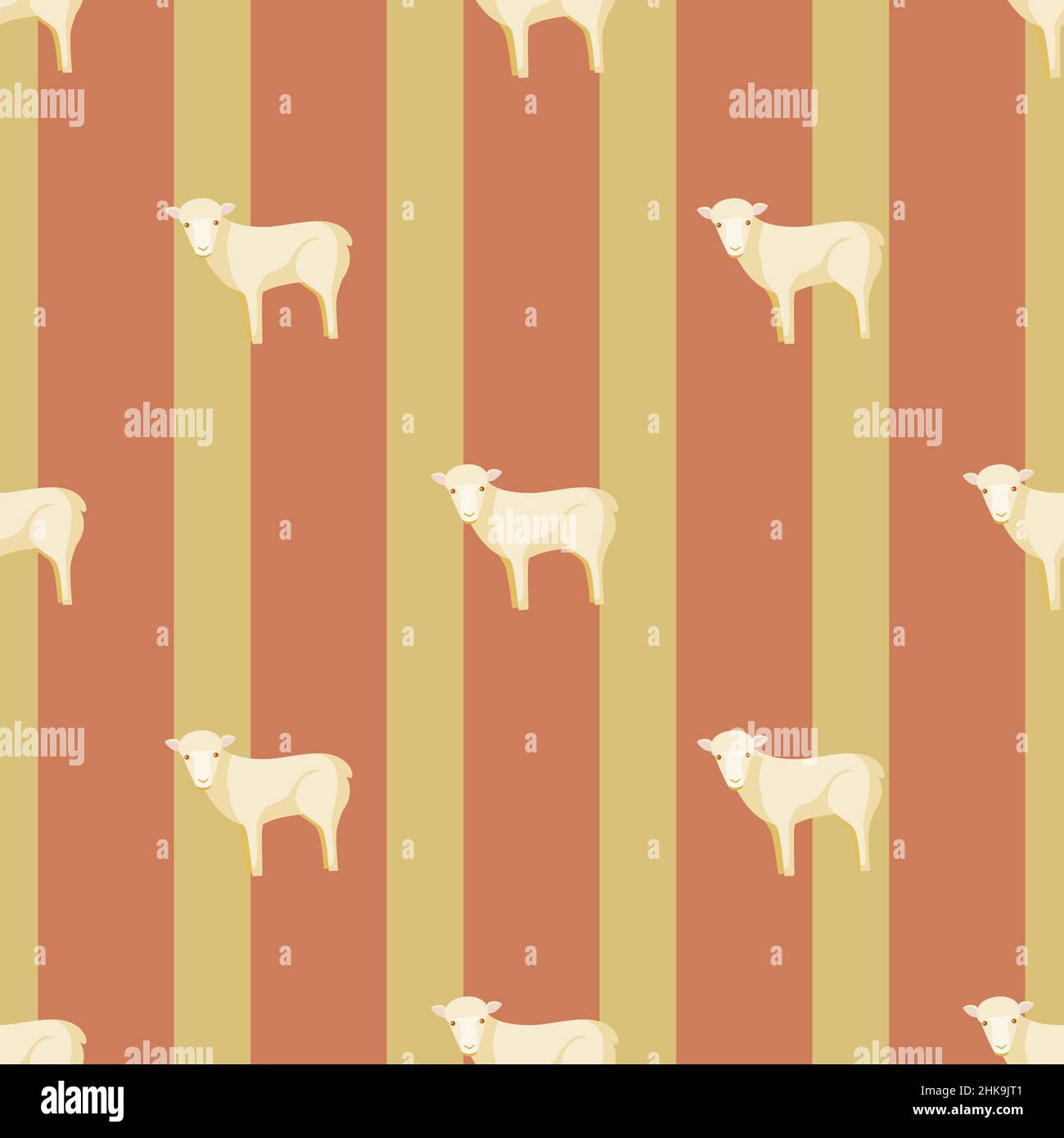 Seamless pattern of sheep. Domestic animals on colorful background ...