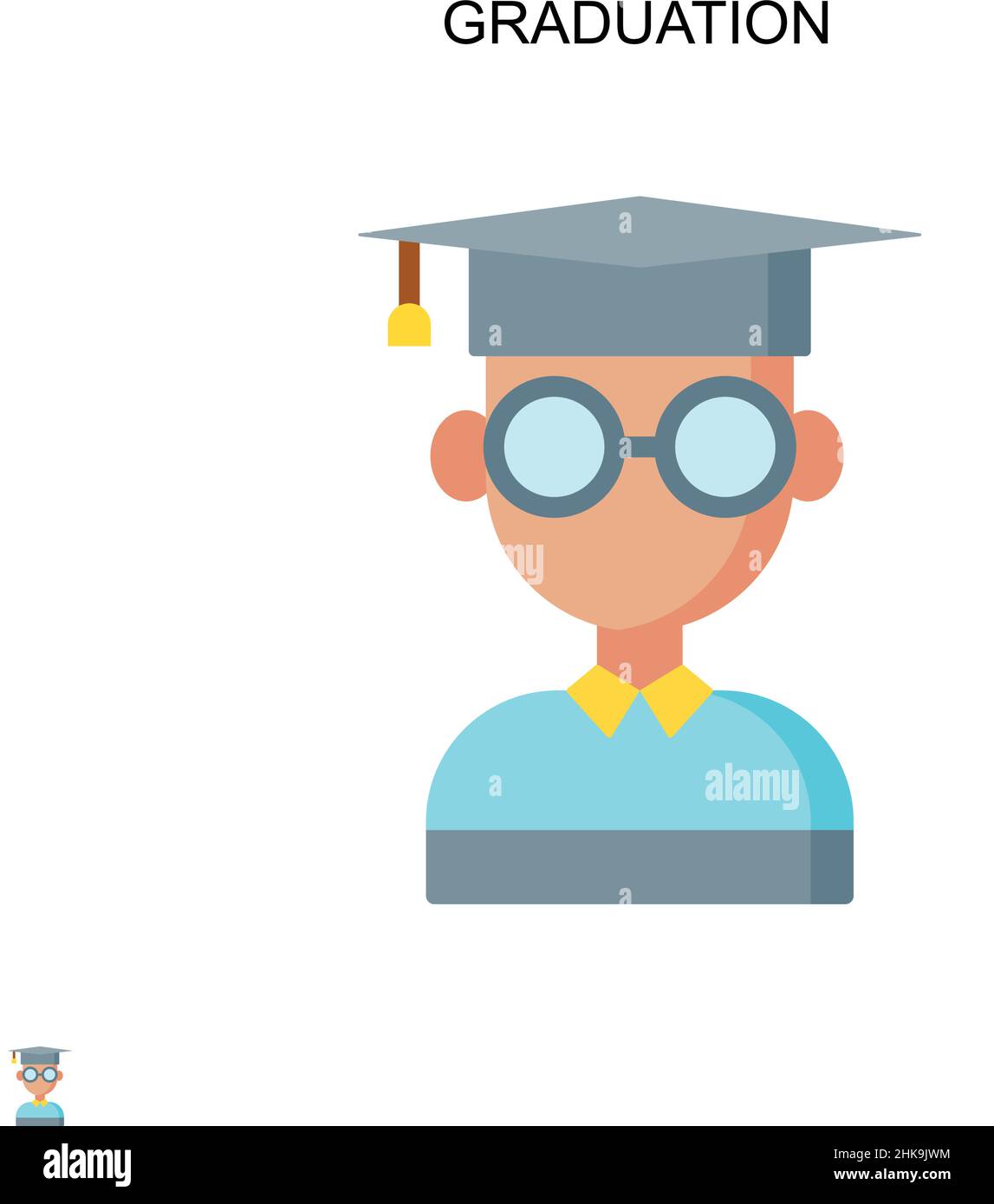 Graduation Simple vector icon. Illustration symbol design template for ...