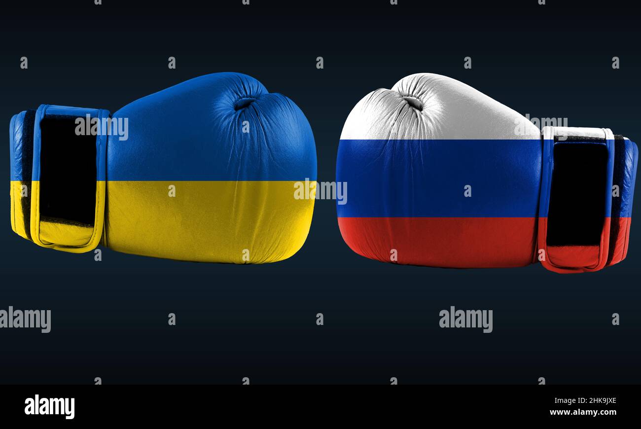 Russian Federation against Ukraine fight concept military tensions ...