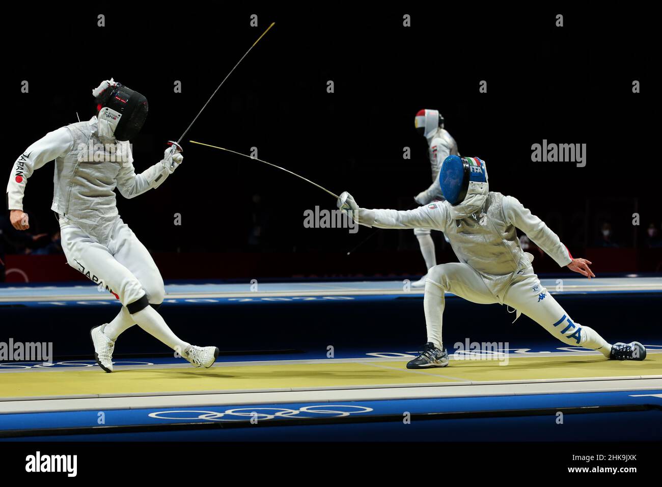 JULY 26th, 2021 - CHIBA, JAPAN: Daniele Garozzo of Italy (right) beats ...