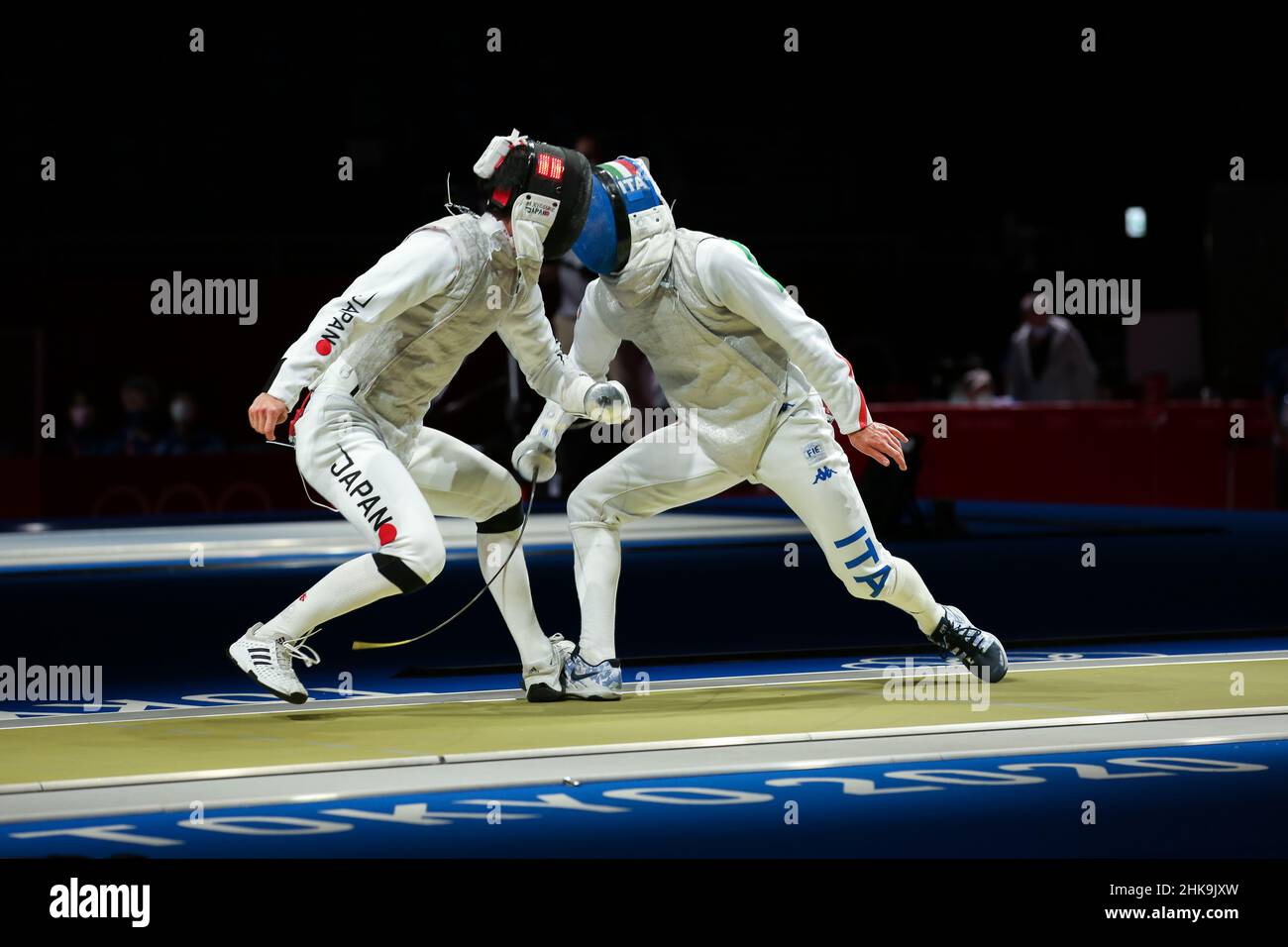 JULY 26th, 2021 - CHIBA, JAPAN: Daniele Garozzo of Italy (right) beats ...