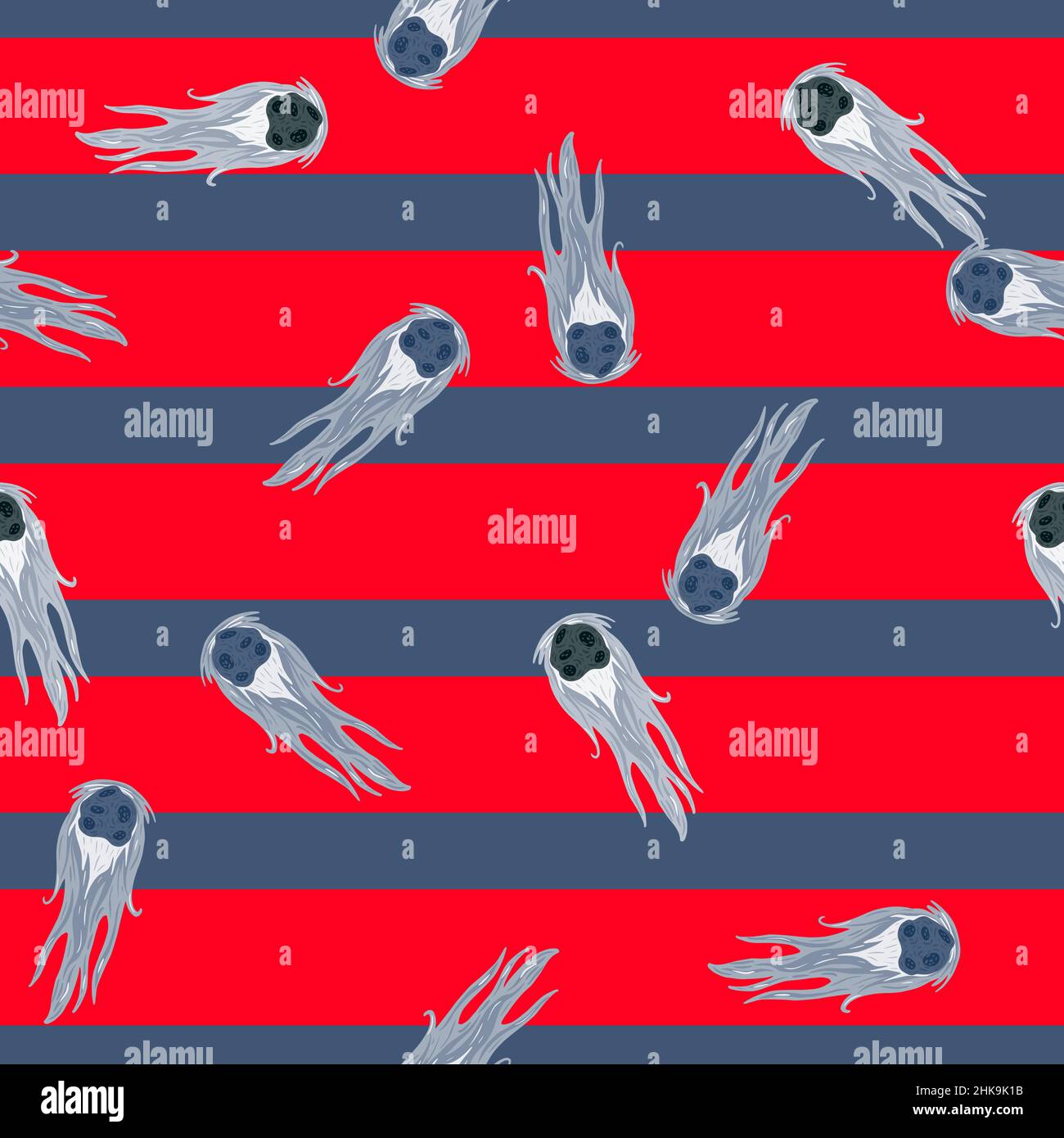 Comet fly seamless pattern. Design meteorite rain . Repeated texture in ...