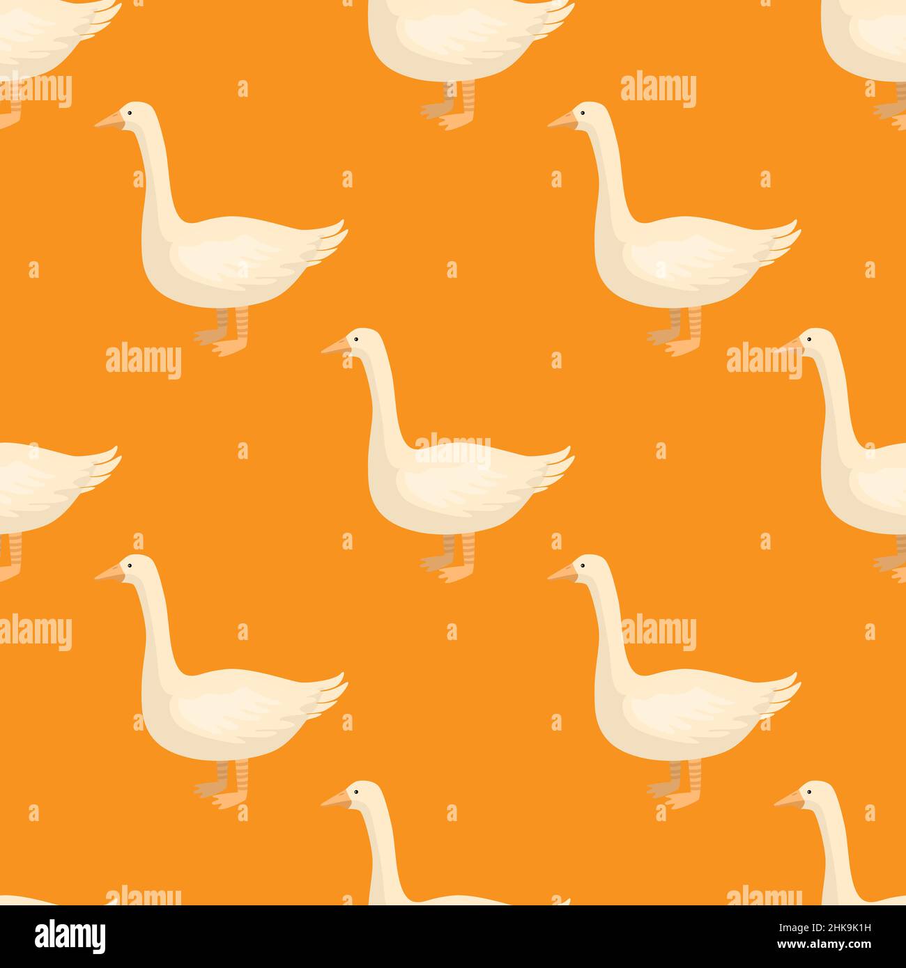 Seamless pattern of goose. Domestic animals on colorful background ...