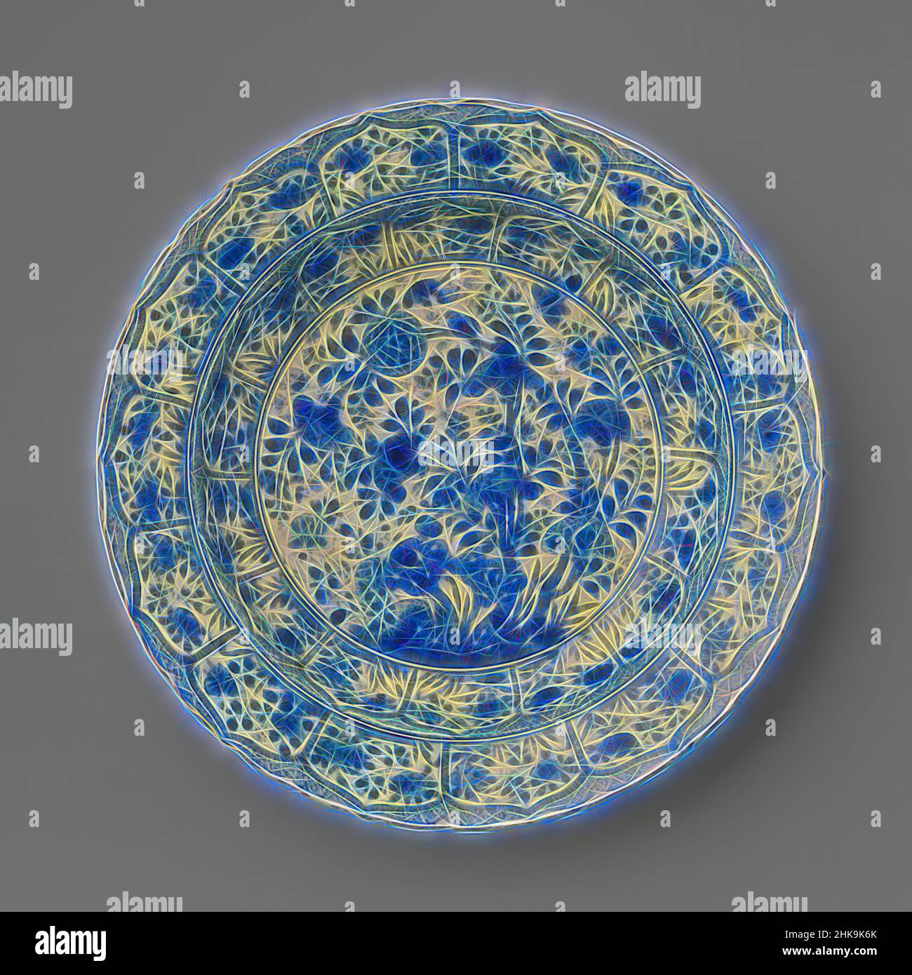 Inspired by Dish with flowering plants in petal-shaped panels, Dish of ...