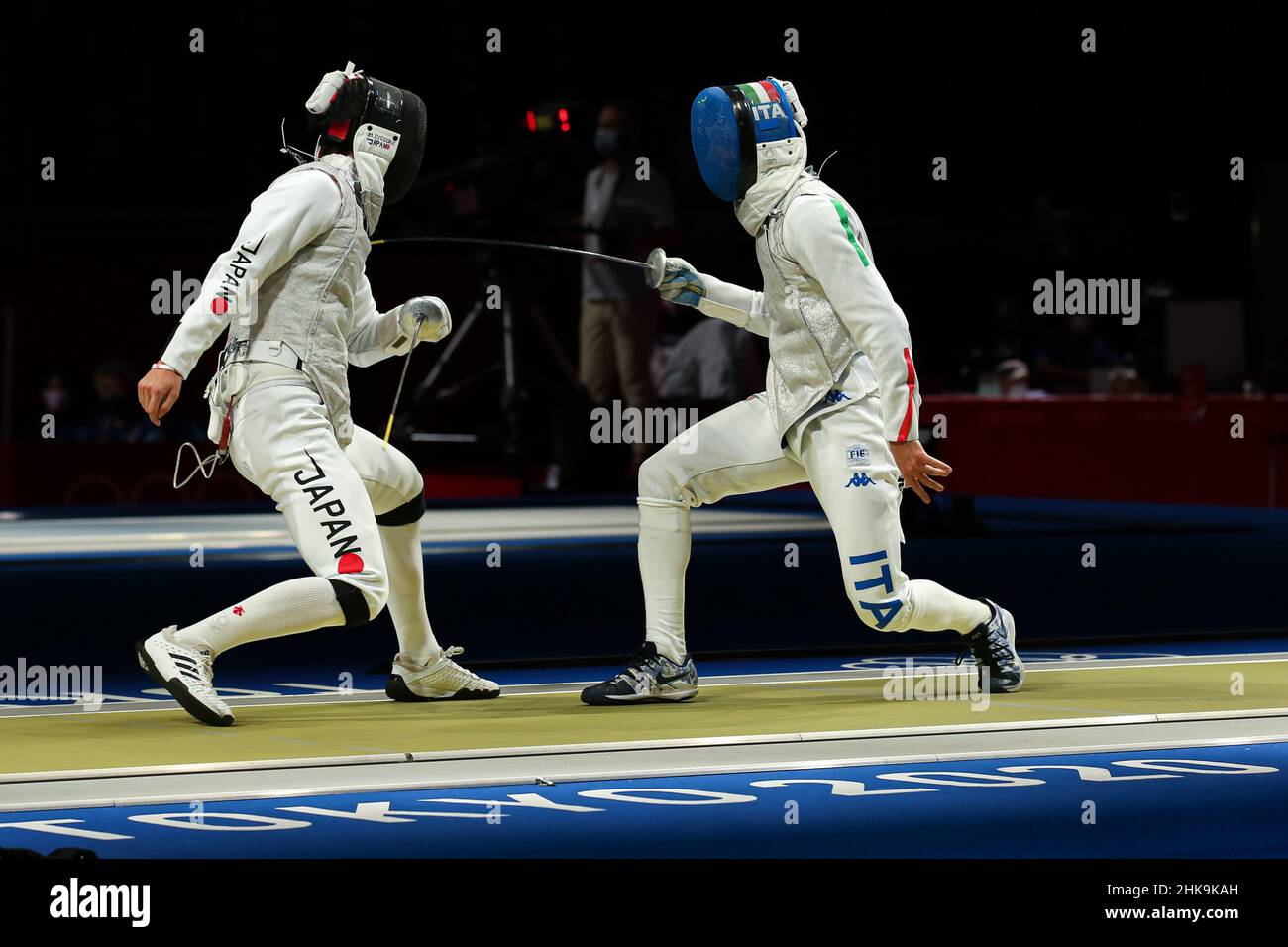 JULY 26th, 2021 - CHIBA, JAPAN: Daniele Garozzo of Italy (right) beats ...