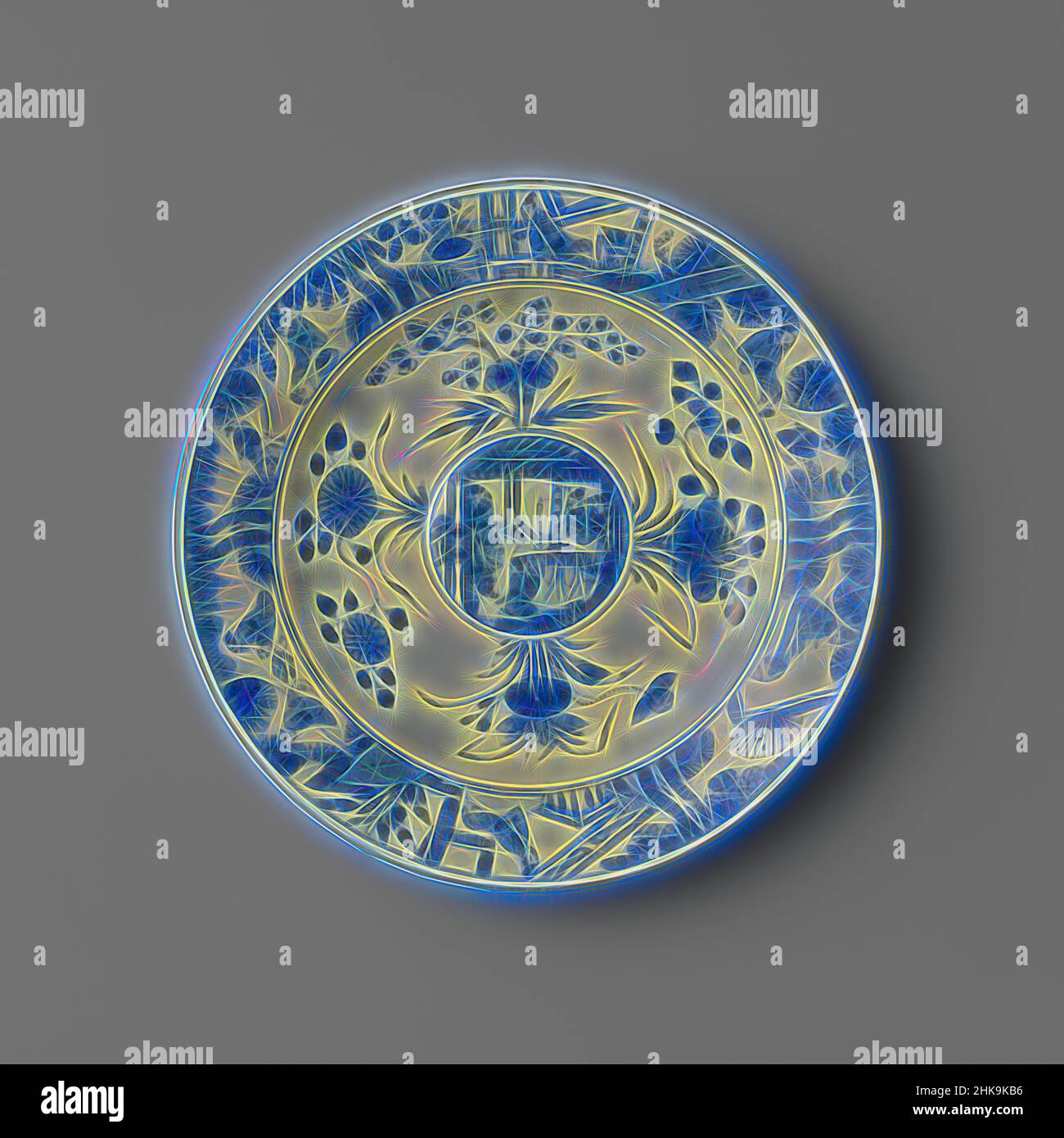 Inspired by Plate with flower sprays and figures in an interior and in ...