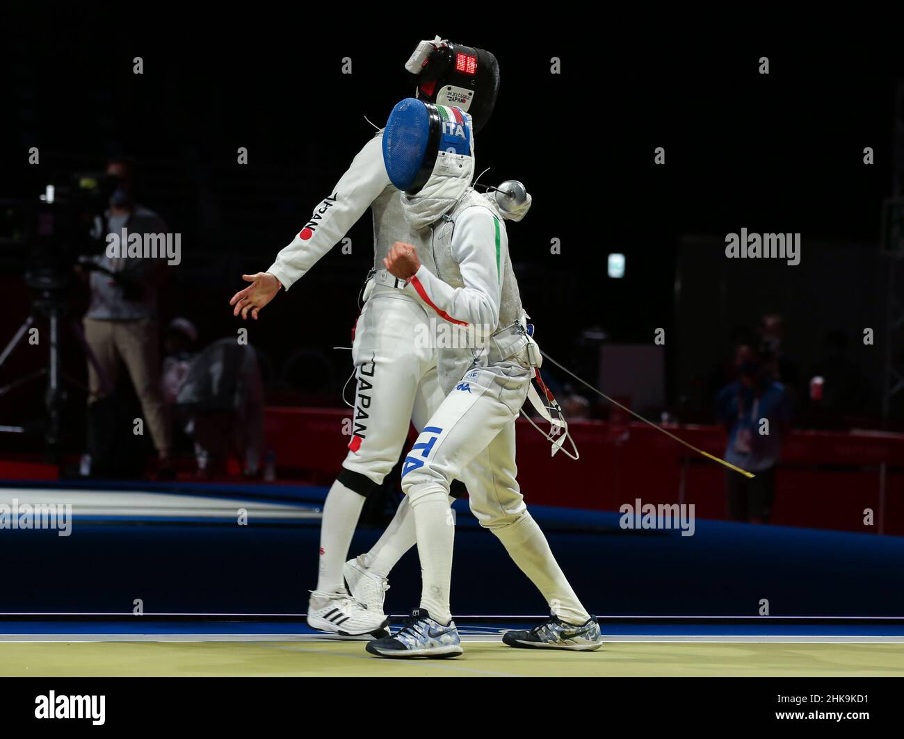 JULY 26th, 2021 - CHIBA, JAPAN: Daniele Garozzo of Italy (right) beats ...