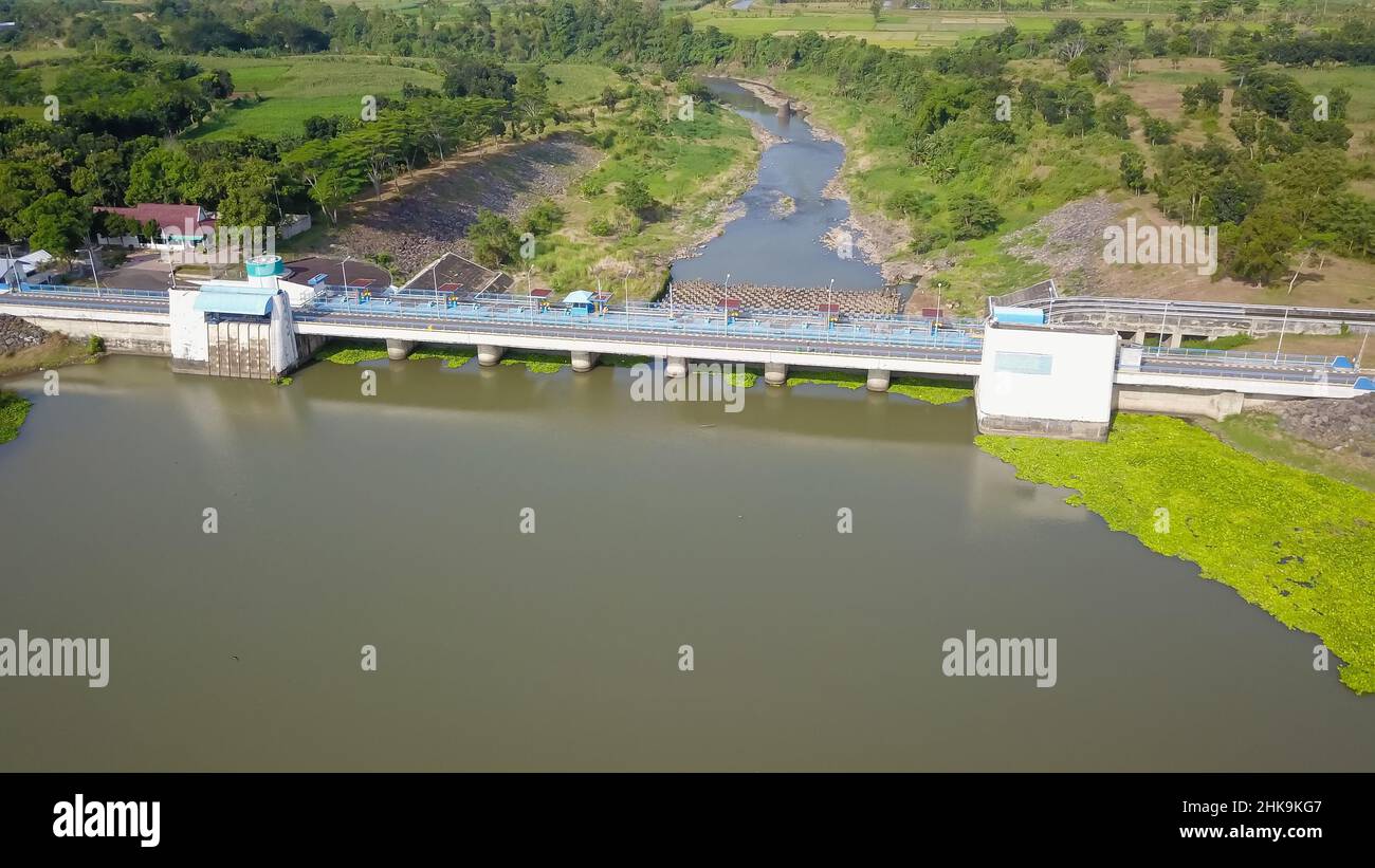 water dam view from above, renewable energy, aerial landscape Stock ...