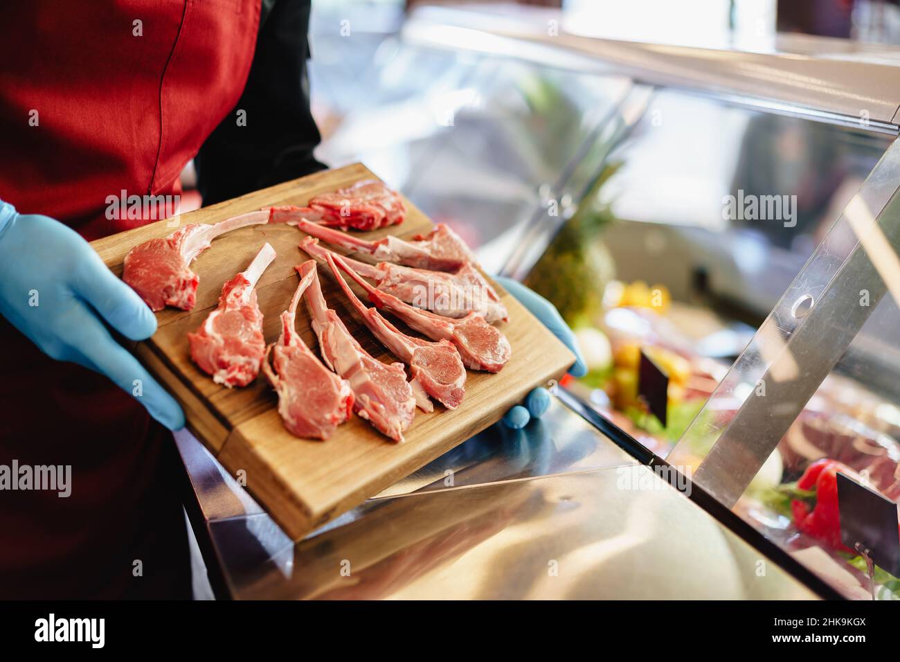 Person butchering beef meat in hi-res stock photography and images - Alamy