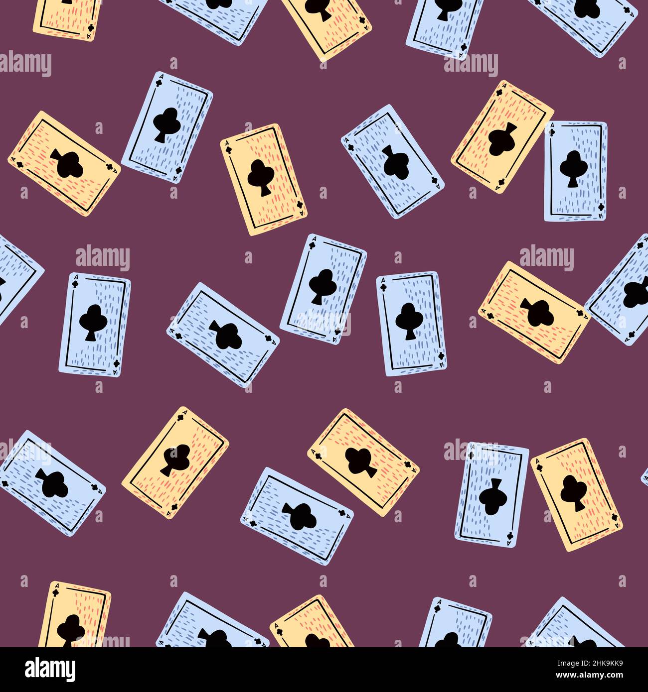 Game cards seamless pattern. Design gambling. Repeated texture in ...