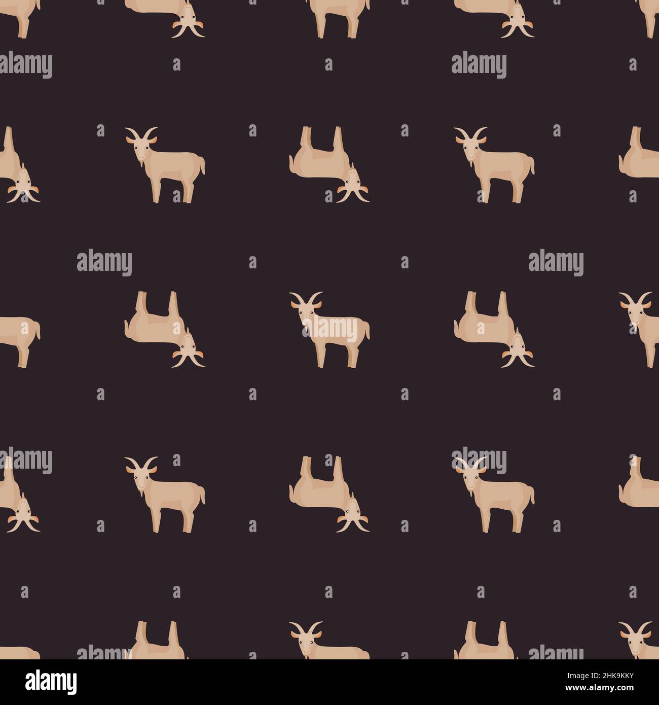 Seamless pattern of goat. Domestic animals on colorful background ...