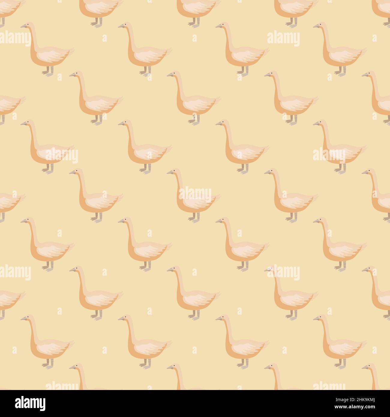 Seamless pattern of goose. Domestic animals on colorful background ...