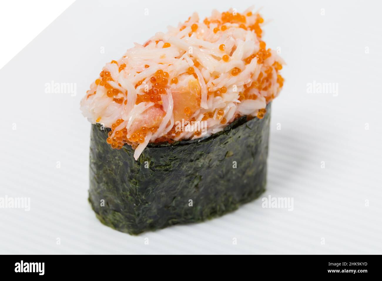 Gunkan sushi with snow crab. Can be used as a background Stock Photo ...