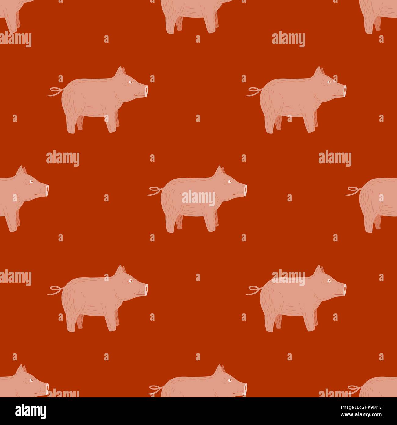Cute pigs seamless pattern. Background of livestock animals . Repeated ...