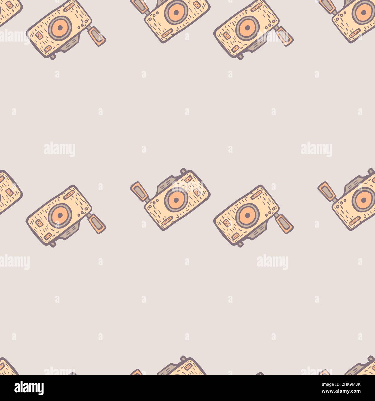 Photo camera seamless pattern. Cute vintage cameras background ...