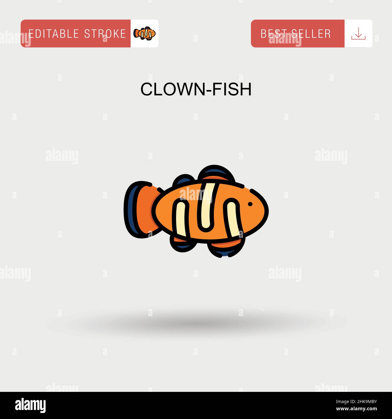 Clown-fish Simple vector icon Stock Vector Image & Art - Alamy
