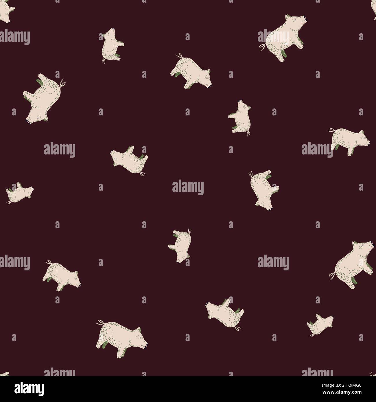 Cute pigs seamless pattern. Background of livestock animals . Repeated ...