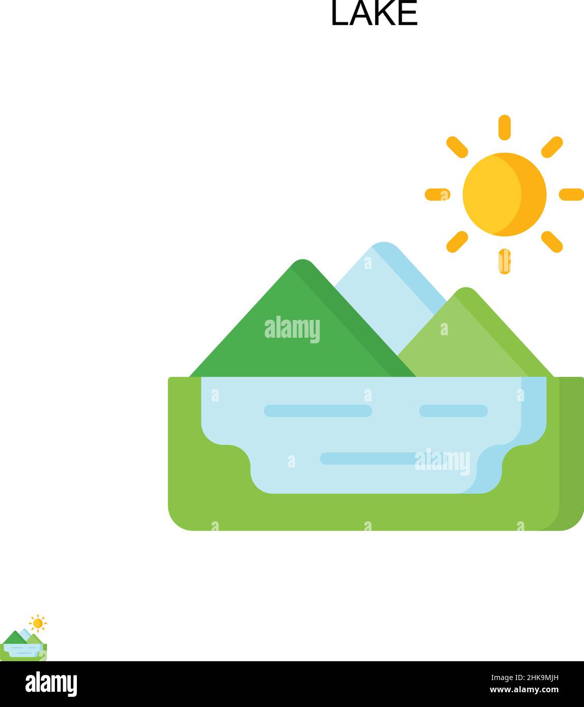 Lake Simple vector icon. Illustration symbol design template for web ...