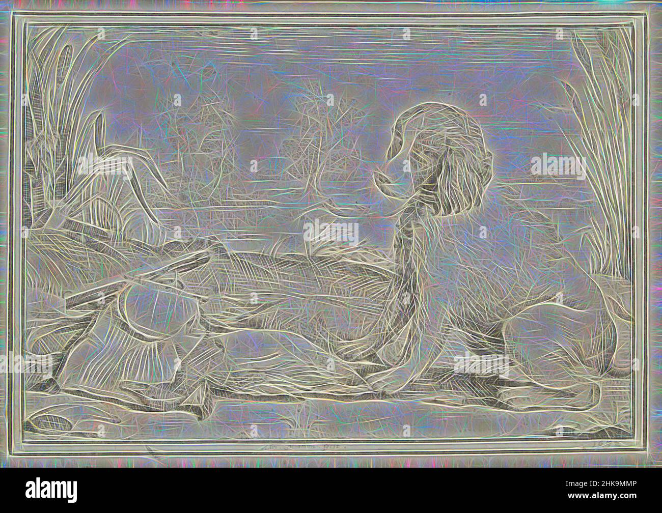 Inspired by Dog next to hunting equipment and loot in landscape ...