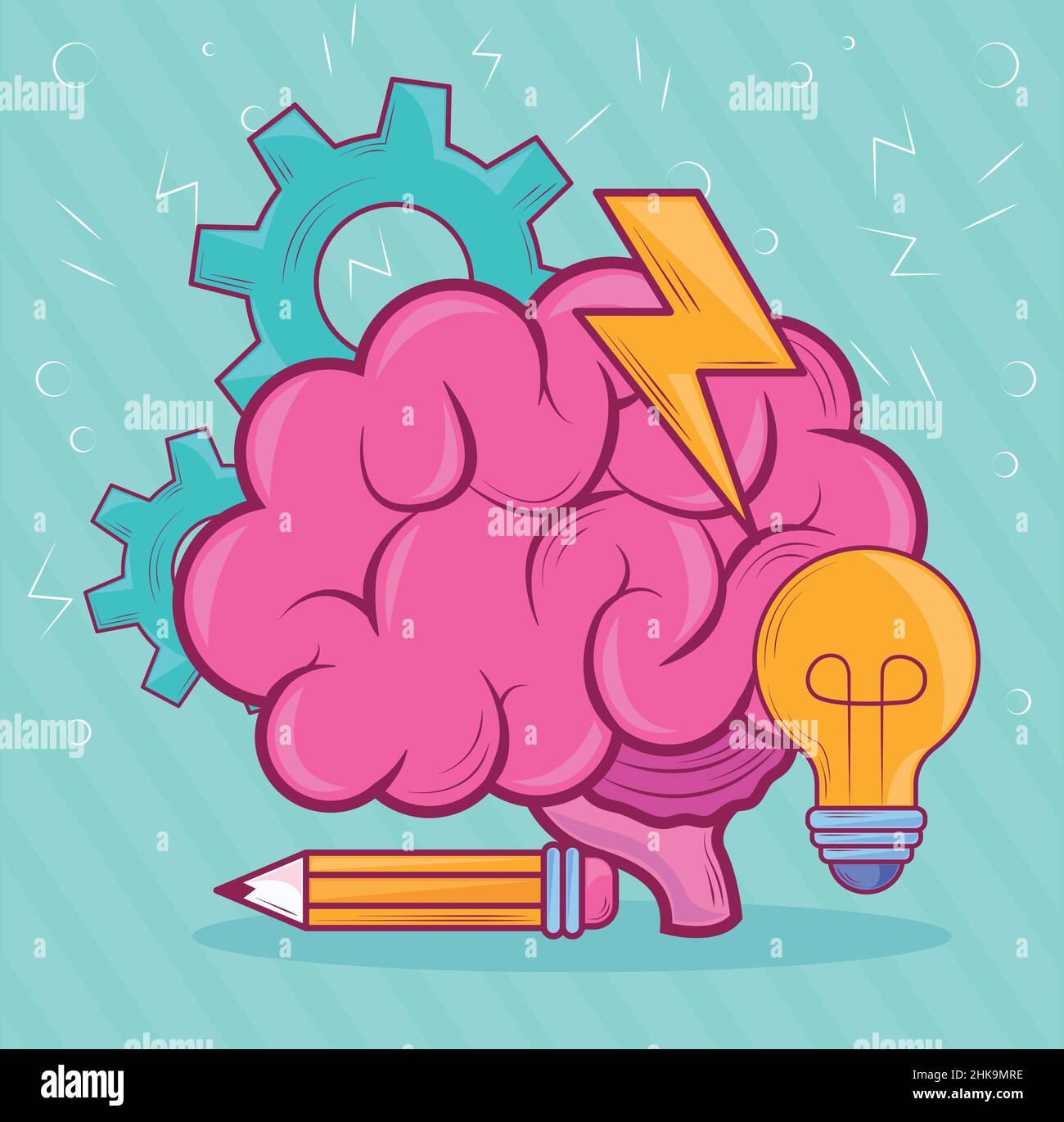 brain and light bulb Stock Vector Image & Art - Alamy