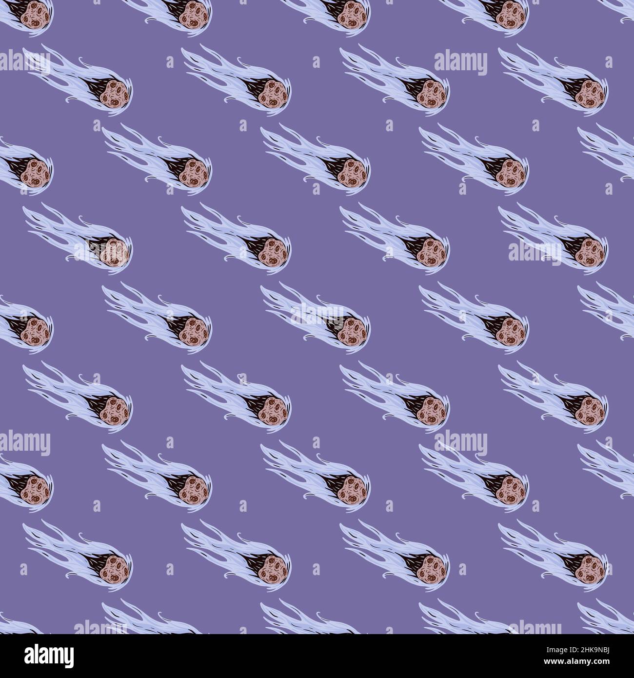 Comet fly seamless pattern. Design meteorite rain . Repeated texture in ...
