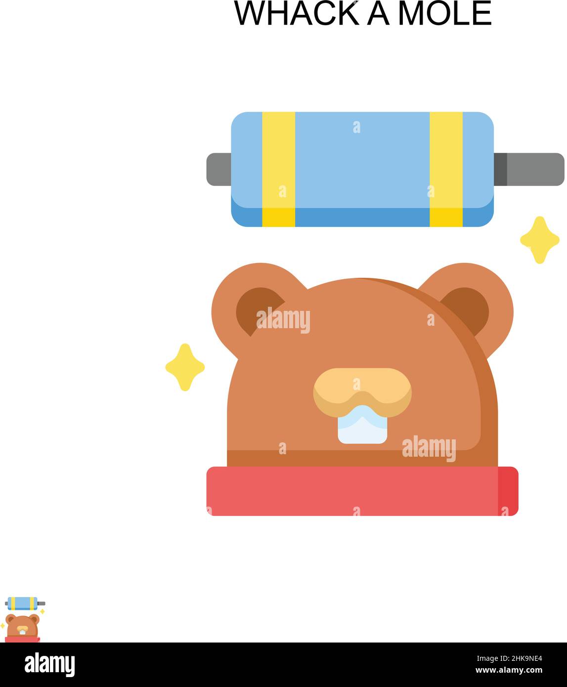 Whack a mole Simple vector icon. Illustration symbol design template ...