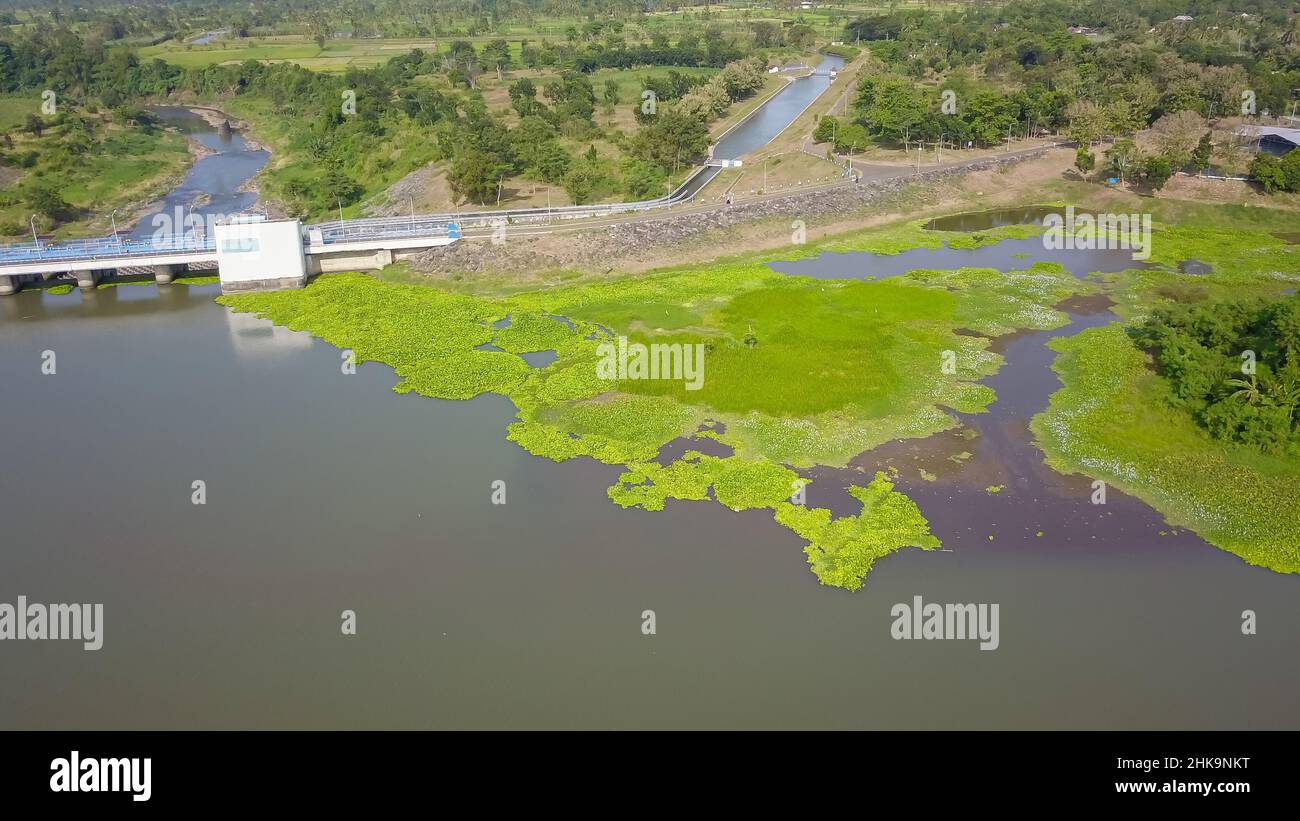 water dam view from above, renewable energy, aerial landscape Stock ...