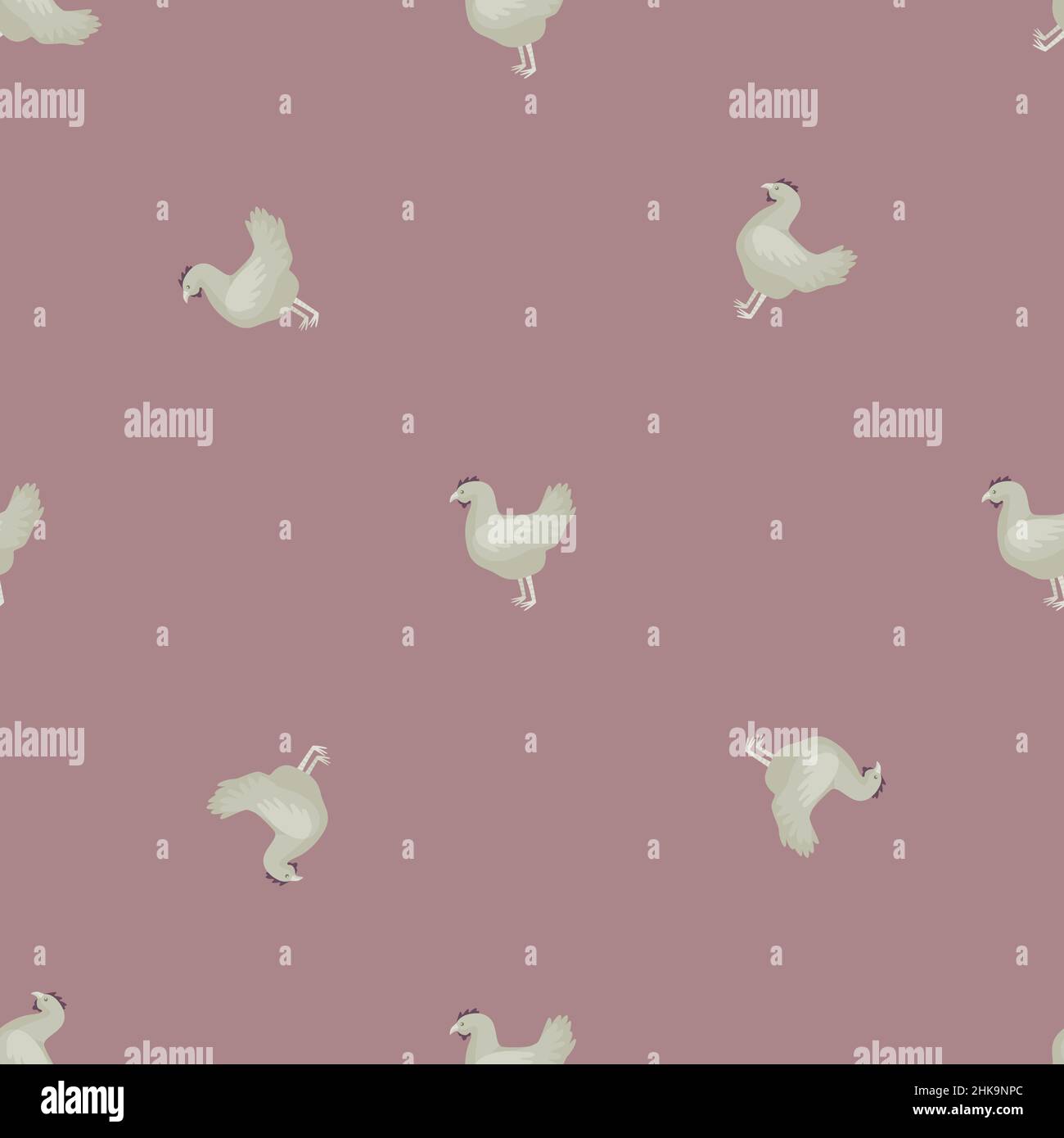 Seamless pattern of hen. Domestic animals on colorful background ...