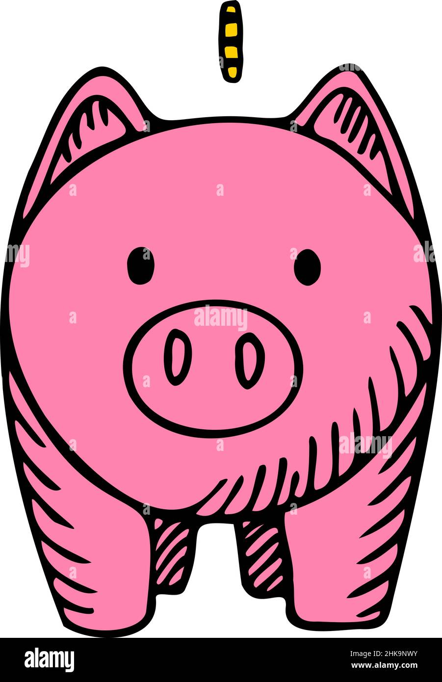 Pink piggy bank isolated on white background. Box for safe savings ...