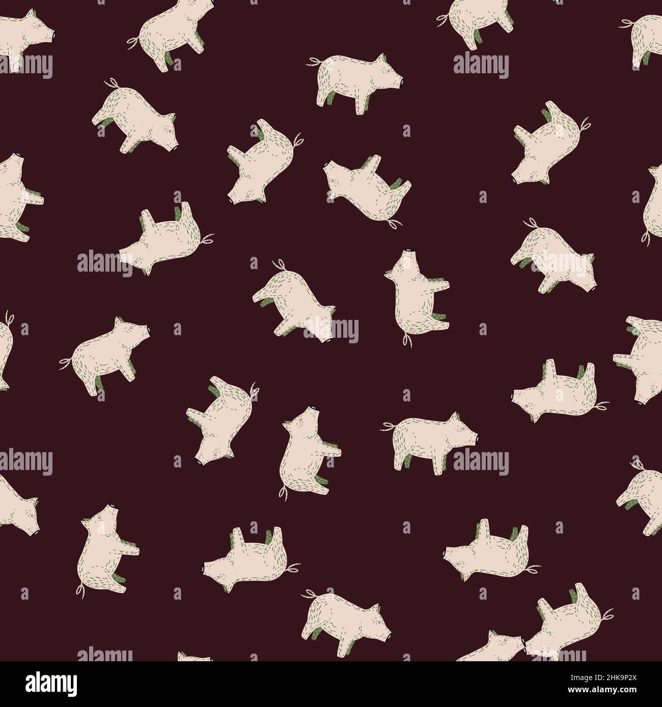 Cute pigs seamless pattern. Background of livestock animals . Repeated ...